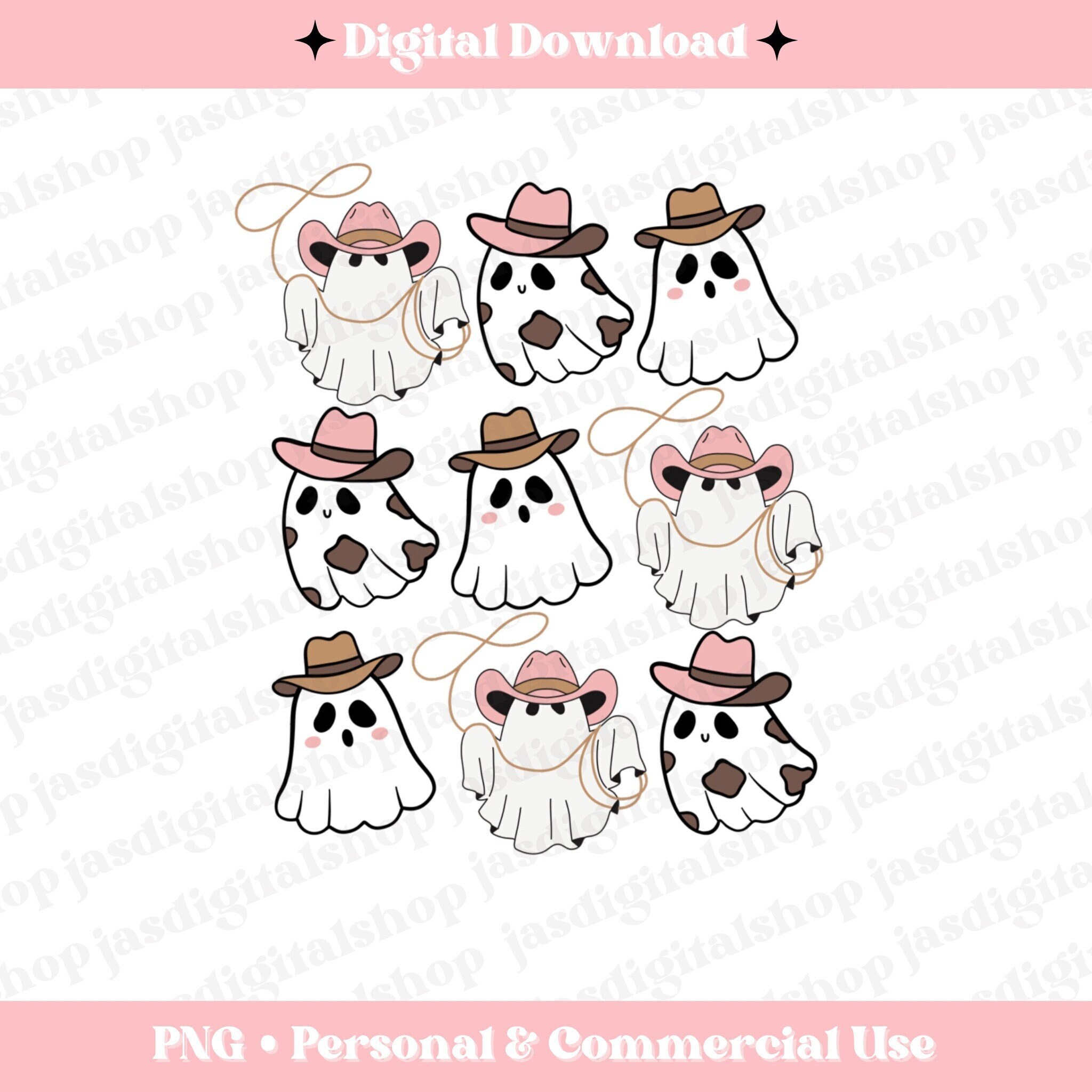 Western Ghost PNG, Pink Cowgirl Ghosts, Boho Ghost Sublimation File ...