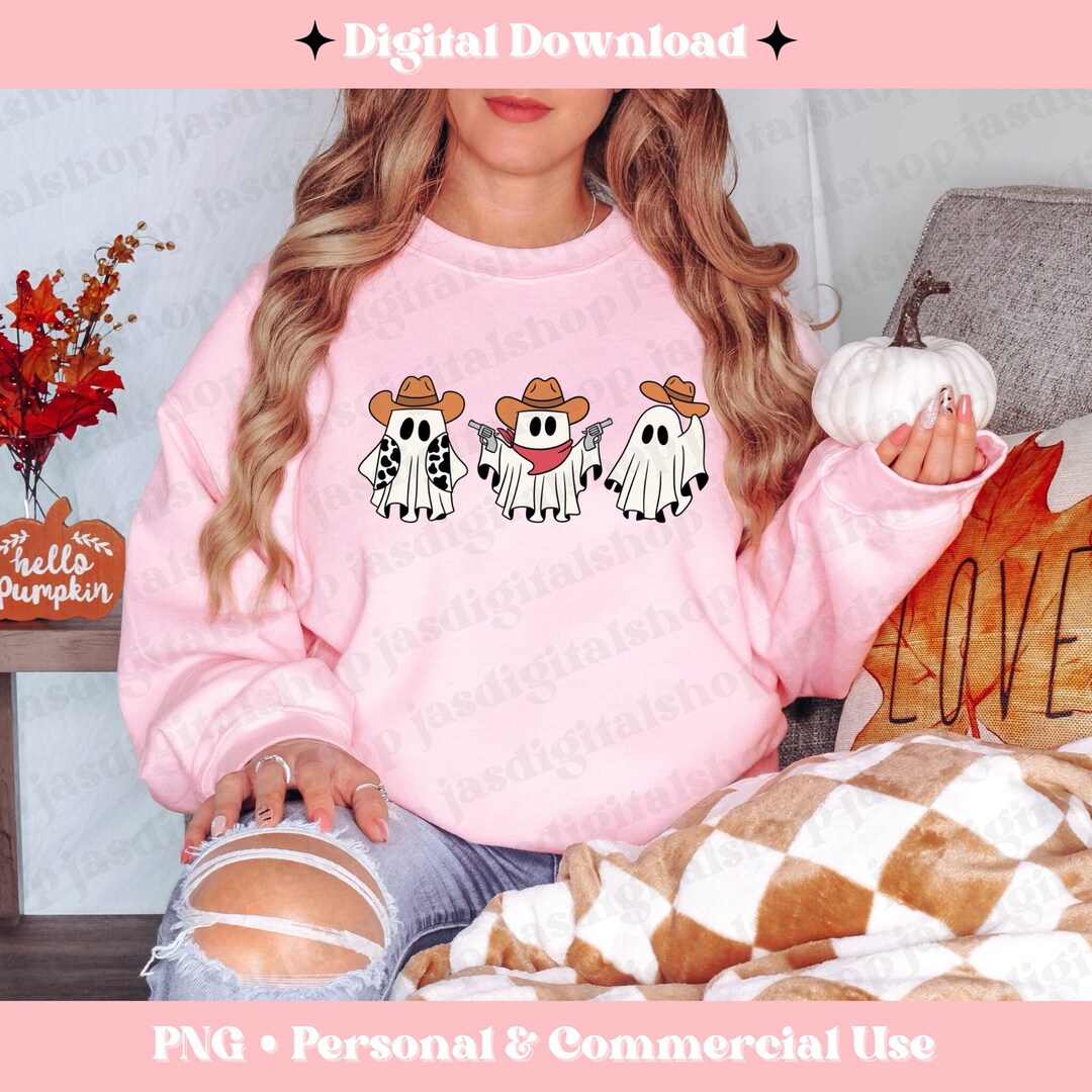 Western Ghost PNG, Cowboy Ghosts, Boho Ghost Sublimation File, Boo Haw ...