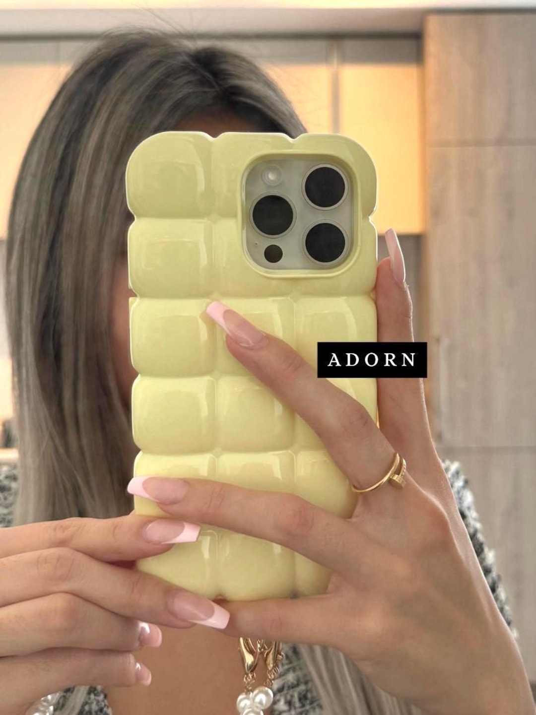 Pastel Butter YELLOW BUBBLE Phone Case iPhone 16 Pro Max 15 14 13 12 11 ...