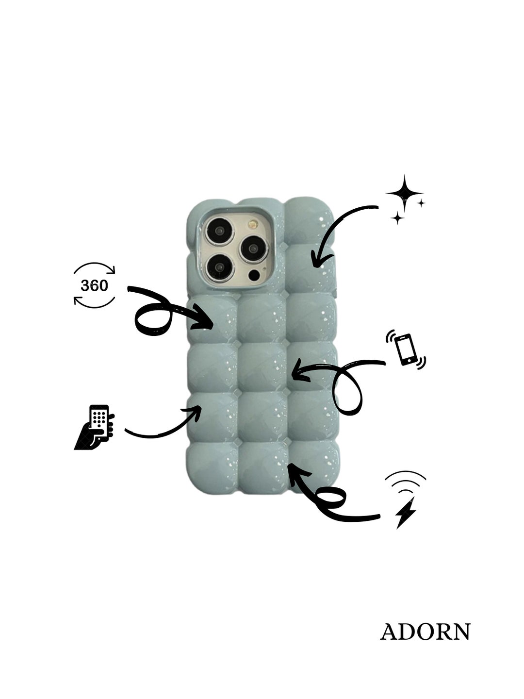 BLUE BUBBLE Phone Case (ADORN Phone Accessories - Canadian Brand) - Etsy