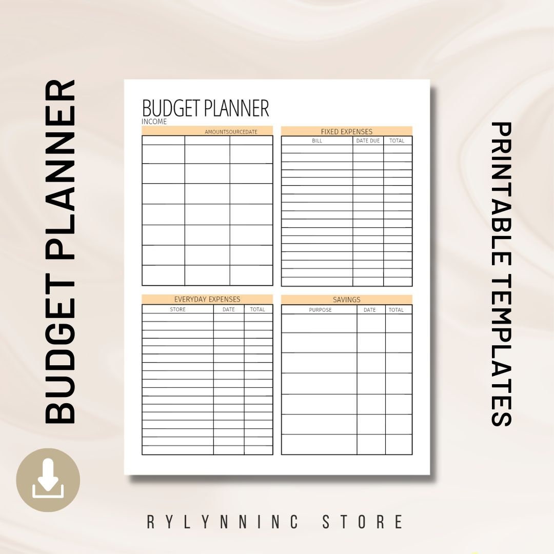 Budget Worksheet Set Planner, Budget Planner, Weekly Budget , Financial ...