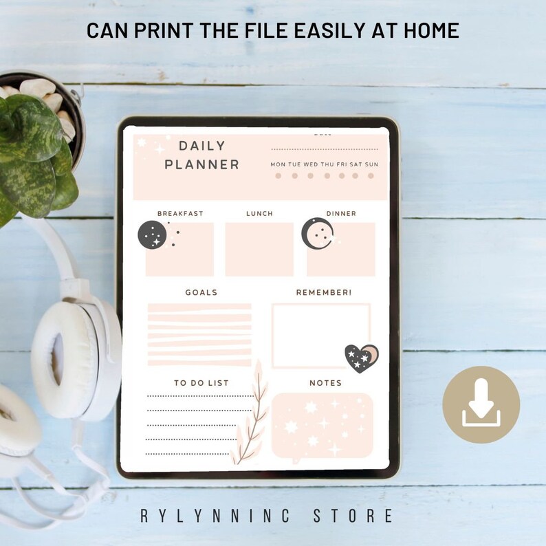 Digital Daily Planner, Portrait Digital Planner, Daily Schedule, iPad ...