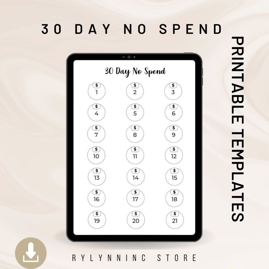 2 PDF 30 Day No Spend Tracker Printable Tracker Savings - Etsy