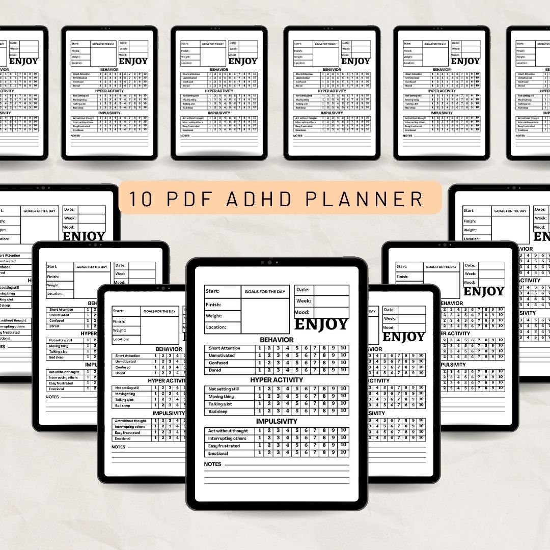 10 ADHS-Planer, ADHS-Planer für Erwachsene, ADHS-Journal, ADHS-Planer ...
