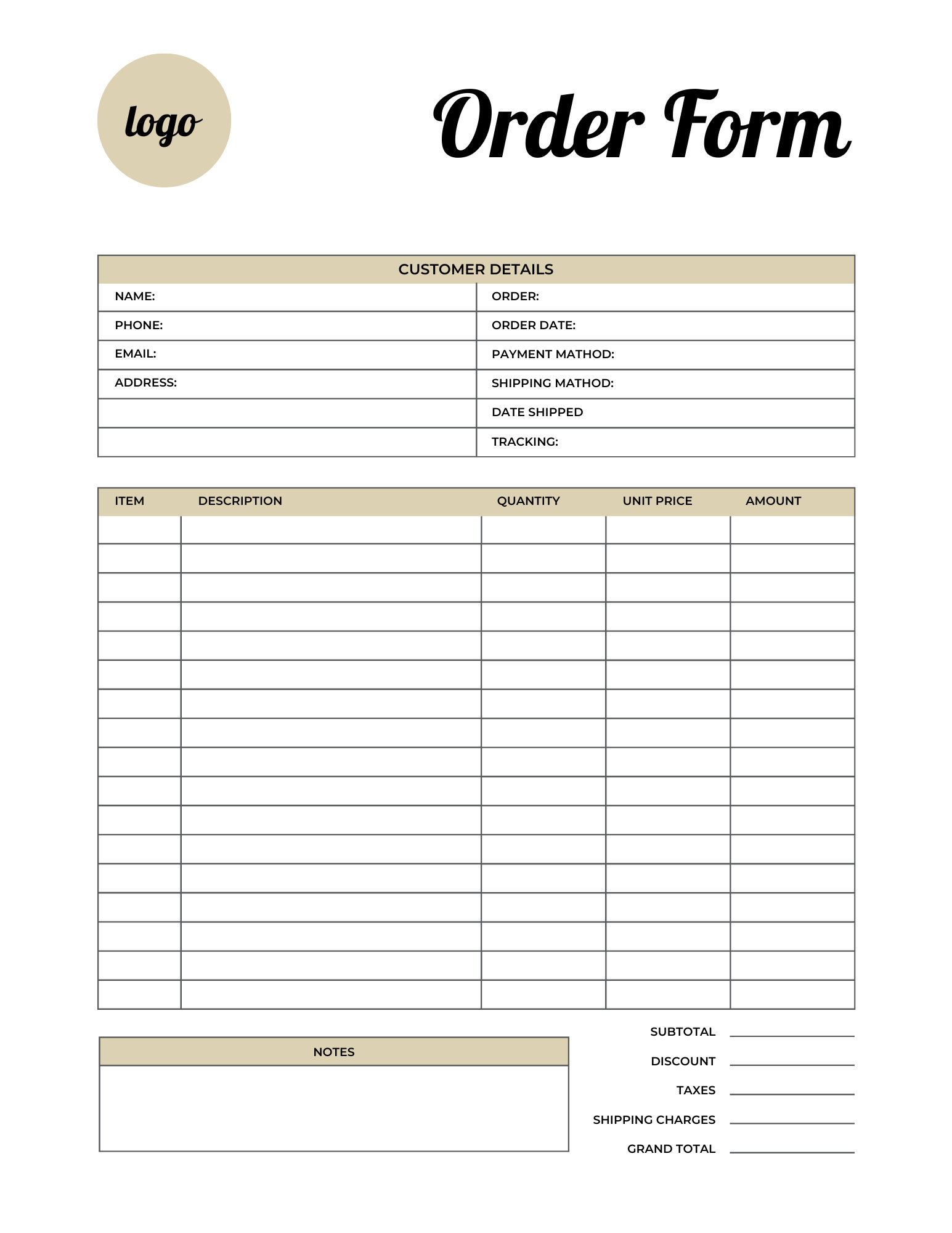 2 Order Form Planner, Business Card Template, Invoice Template ...