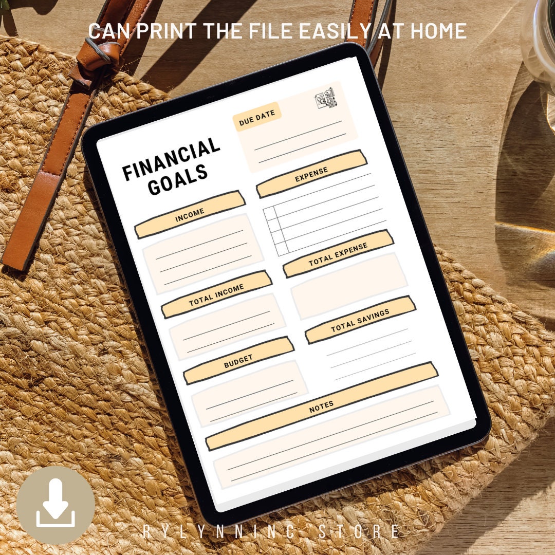 Financial Goals Planner, Digital Budget Planner Track Subscriptions ...