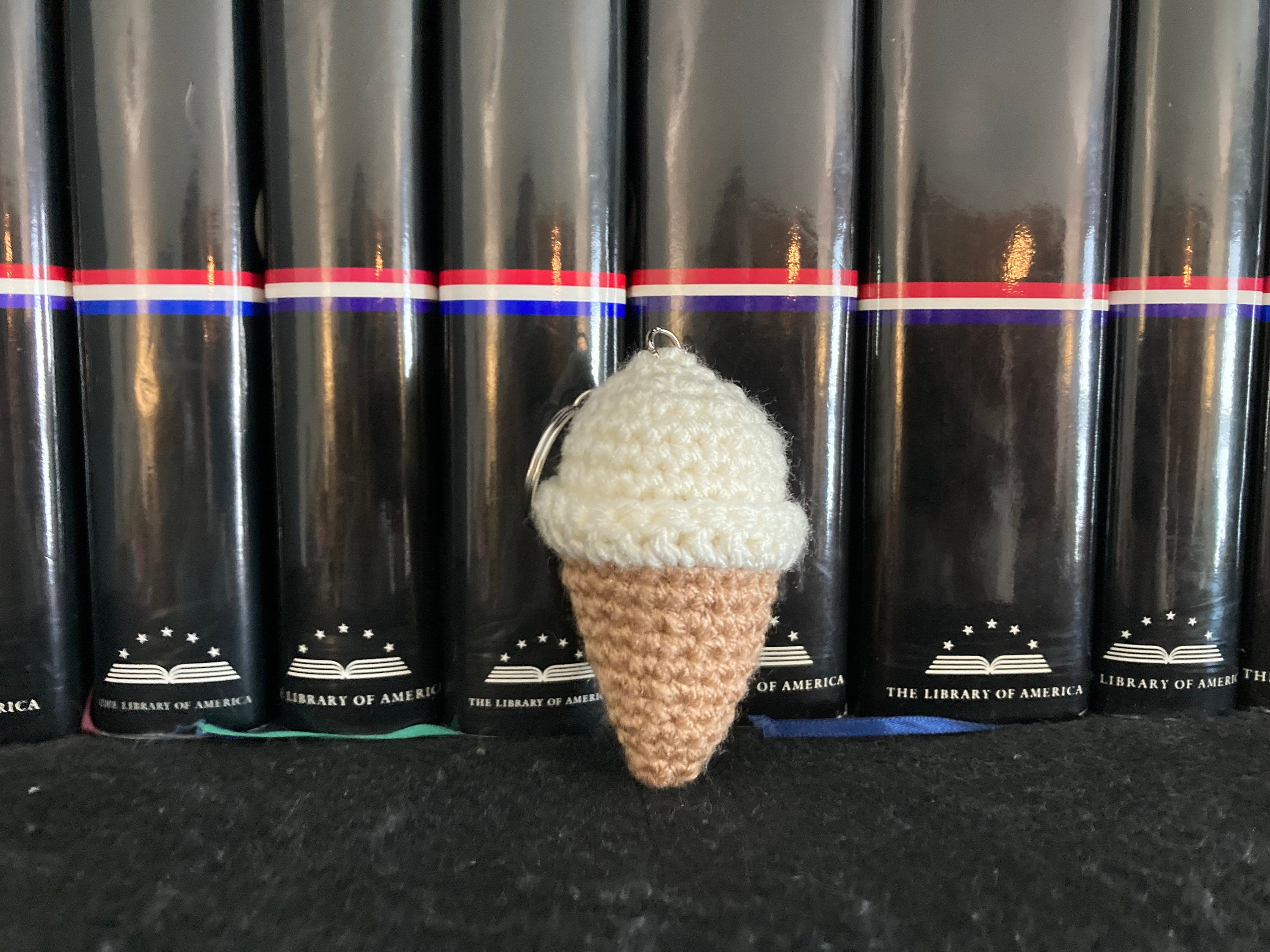Crochet Amigurumi Ice Cream Cone Keychain Crochet Keychain - Etsy