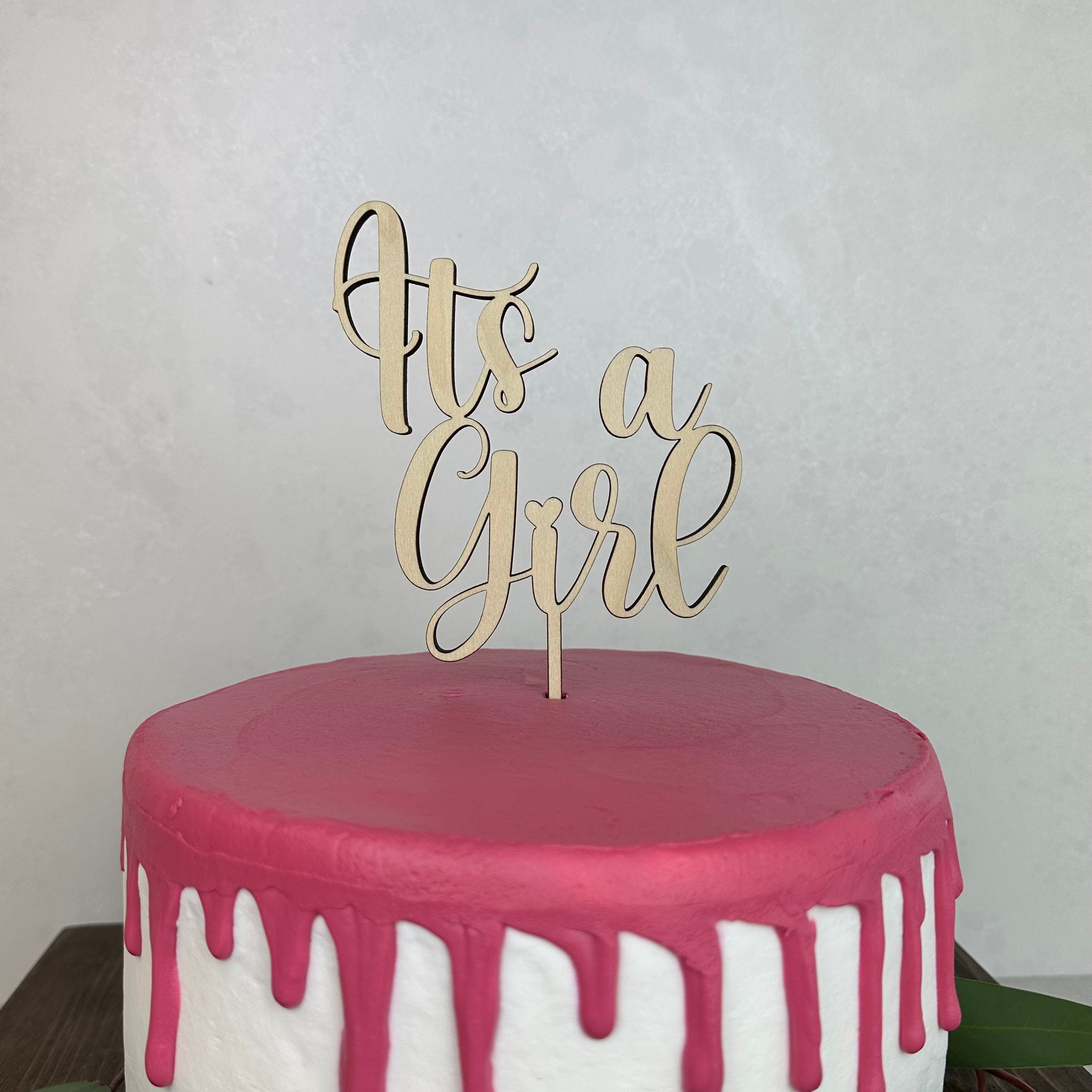 Its A Girl Cake Topper Sparkly Cake Topper Gender Reveal Cake Topper