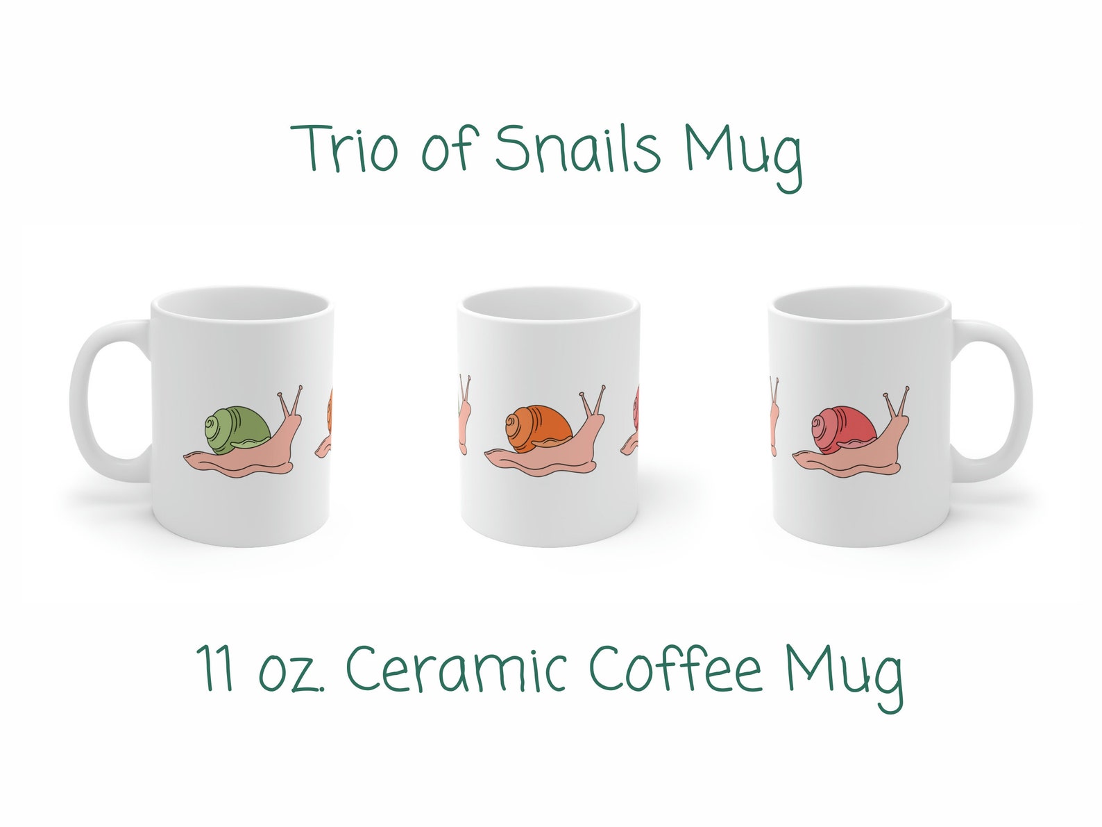 Snail Mug | 11 Oz Cute Ceramic Mug | Snail Gift | Snails Mug | Snail ...