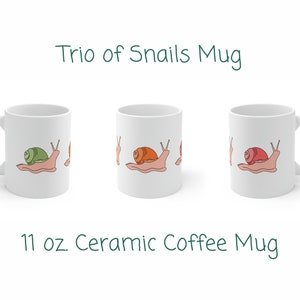 Snail Mug | 11 Oz Cute Ceramic Mug | Snail Gift | Snails Mug | Snail ...