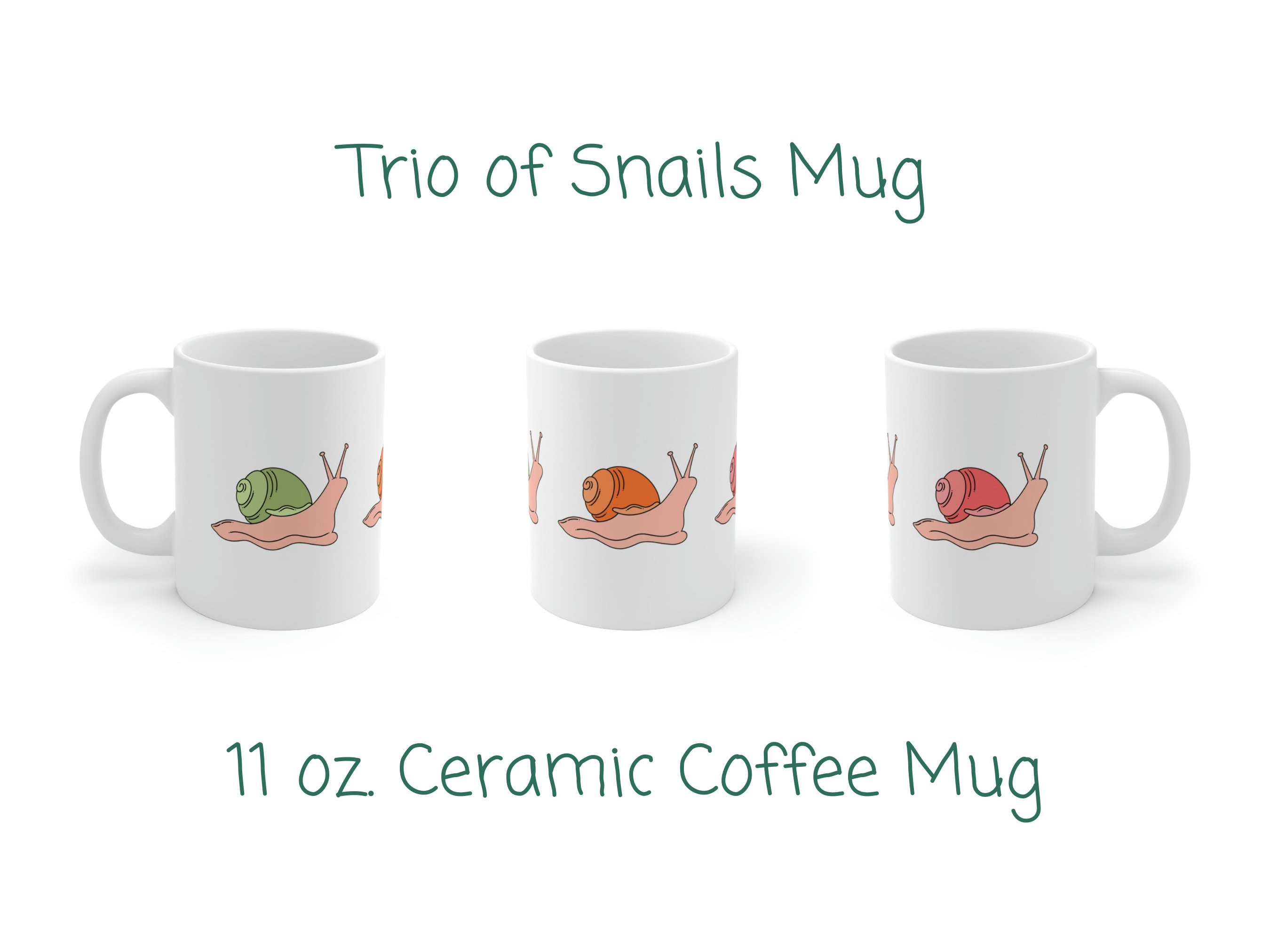 Snail Mug | 11 Oz Cute Ceramic Mug | Snail Gift | Snails Mug | Snail ...