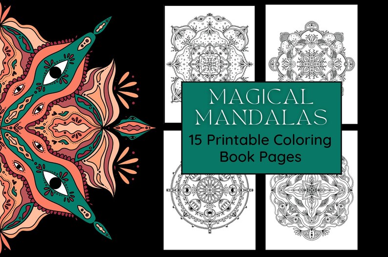 Magical Mandalas Printable Coloring Book for Adults and Teens - Etsy ...