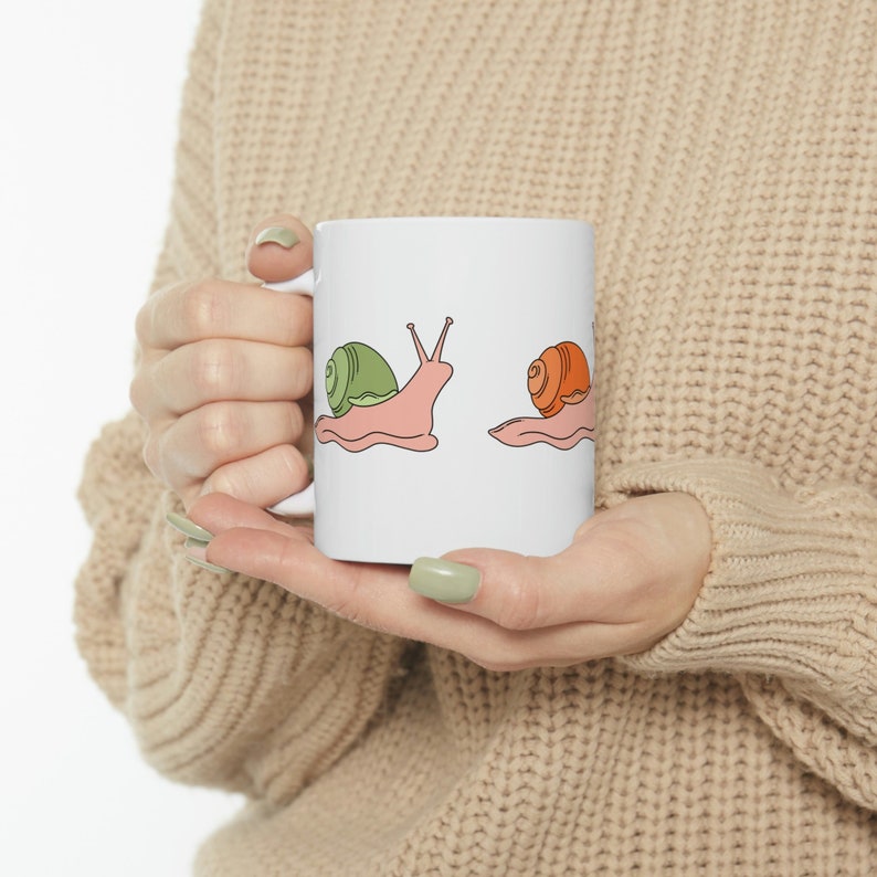 Snail Mug | 11 Oz Cute Ceramic Mug | Snail Gift | Snails Mug | Snail ...