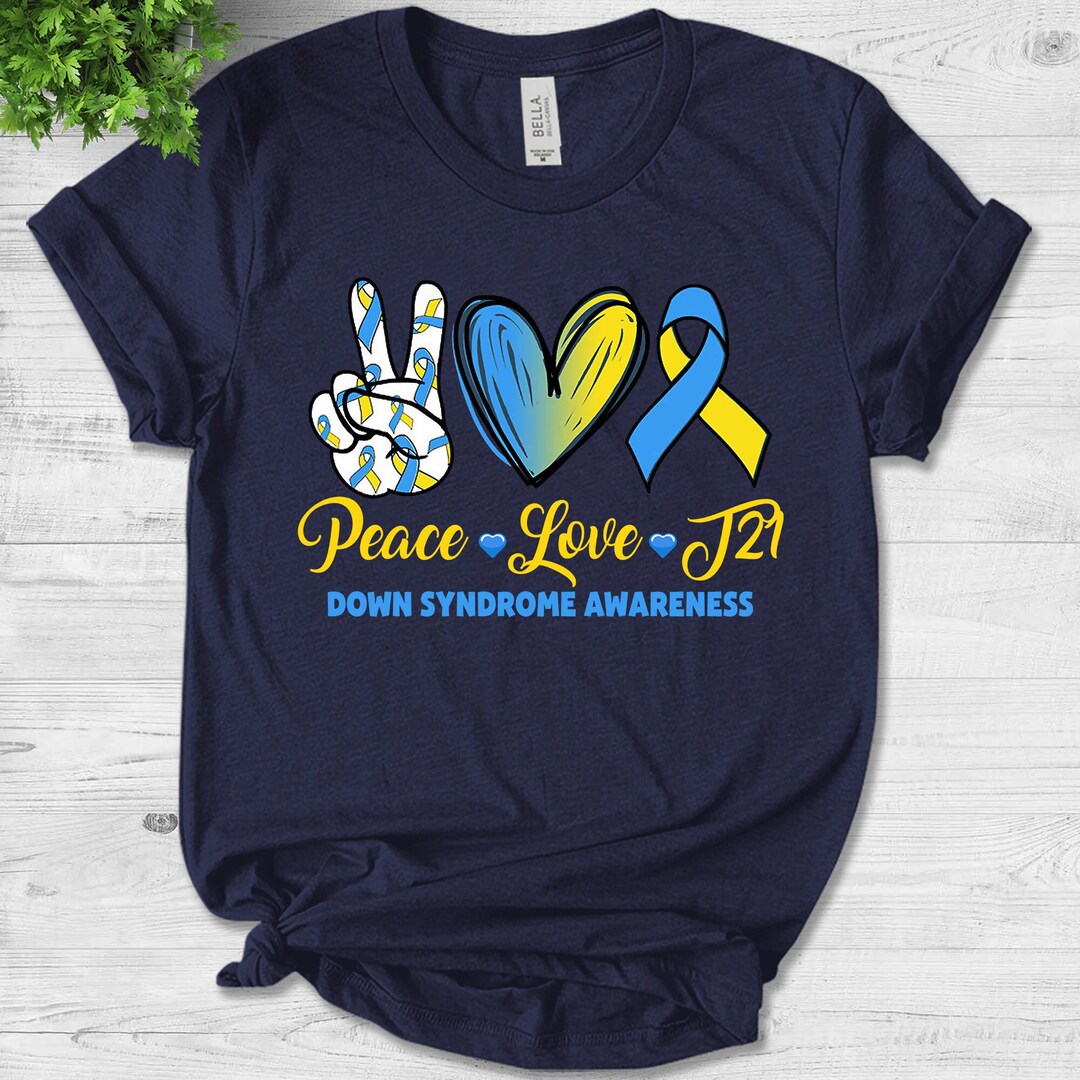 Peace Love T21 Shirt Down Syndrome Awareness Tee Trisomy 21 - Etsy