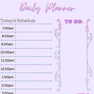 Purple Digital Daily Planner - Etsy