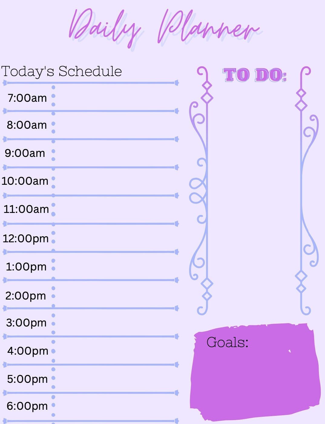 Purple Digital Daily Planner - Etsy