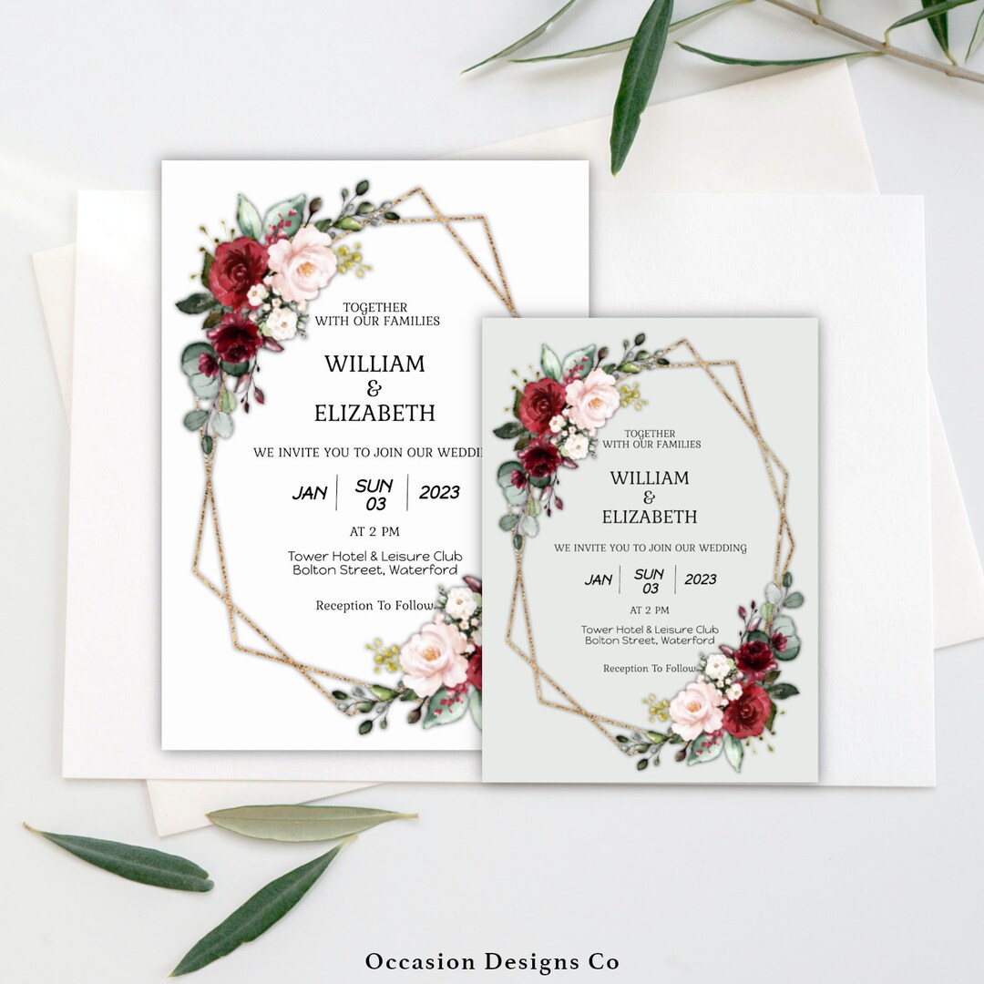 Wedding Invitation Welcome Template, Editable, Customizable & Printable ...