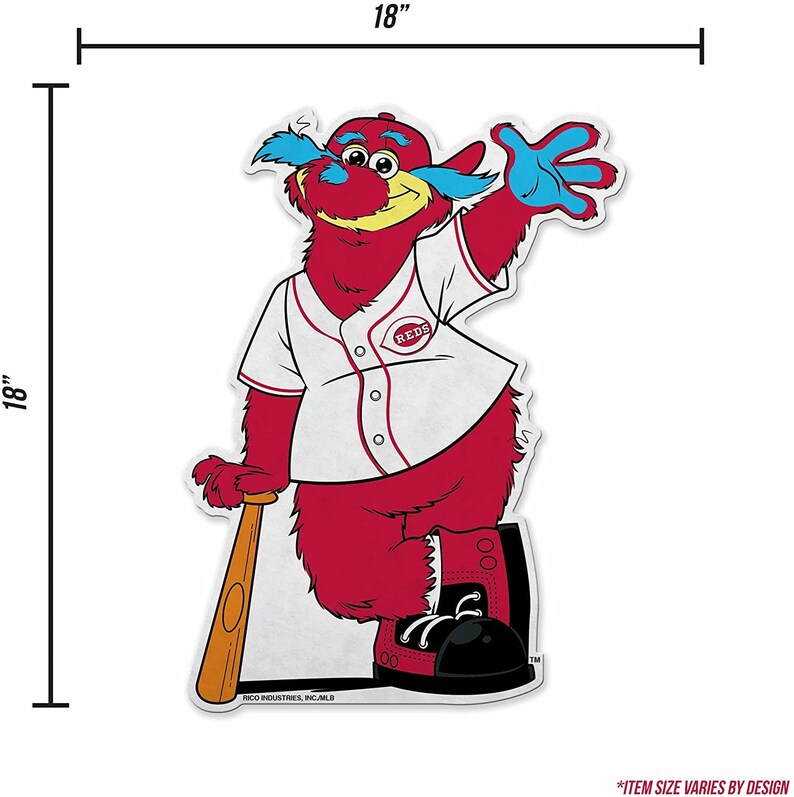 Cincinnati Reds Pennant Shape Cut Gapper Mascot Design Etsy