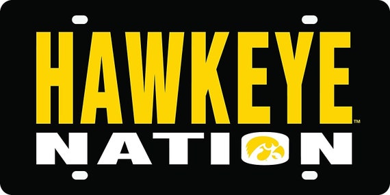 Iowa Hawkeyes Nation SD Deluxe Laser Cut License Plate Tag - Etsy
