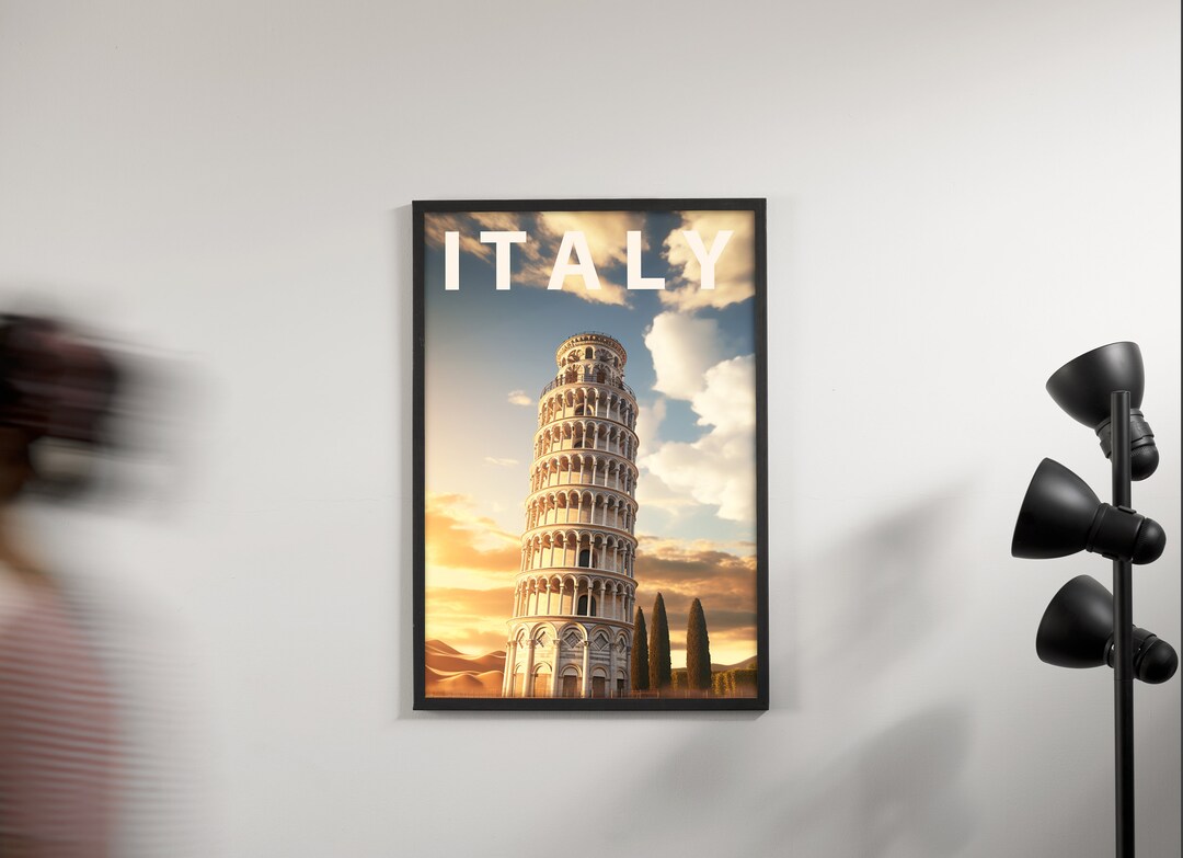 Leaning Tower of Pisa Simple Poster A0/A1/A2/A3/A4 Simple Poster of ...