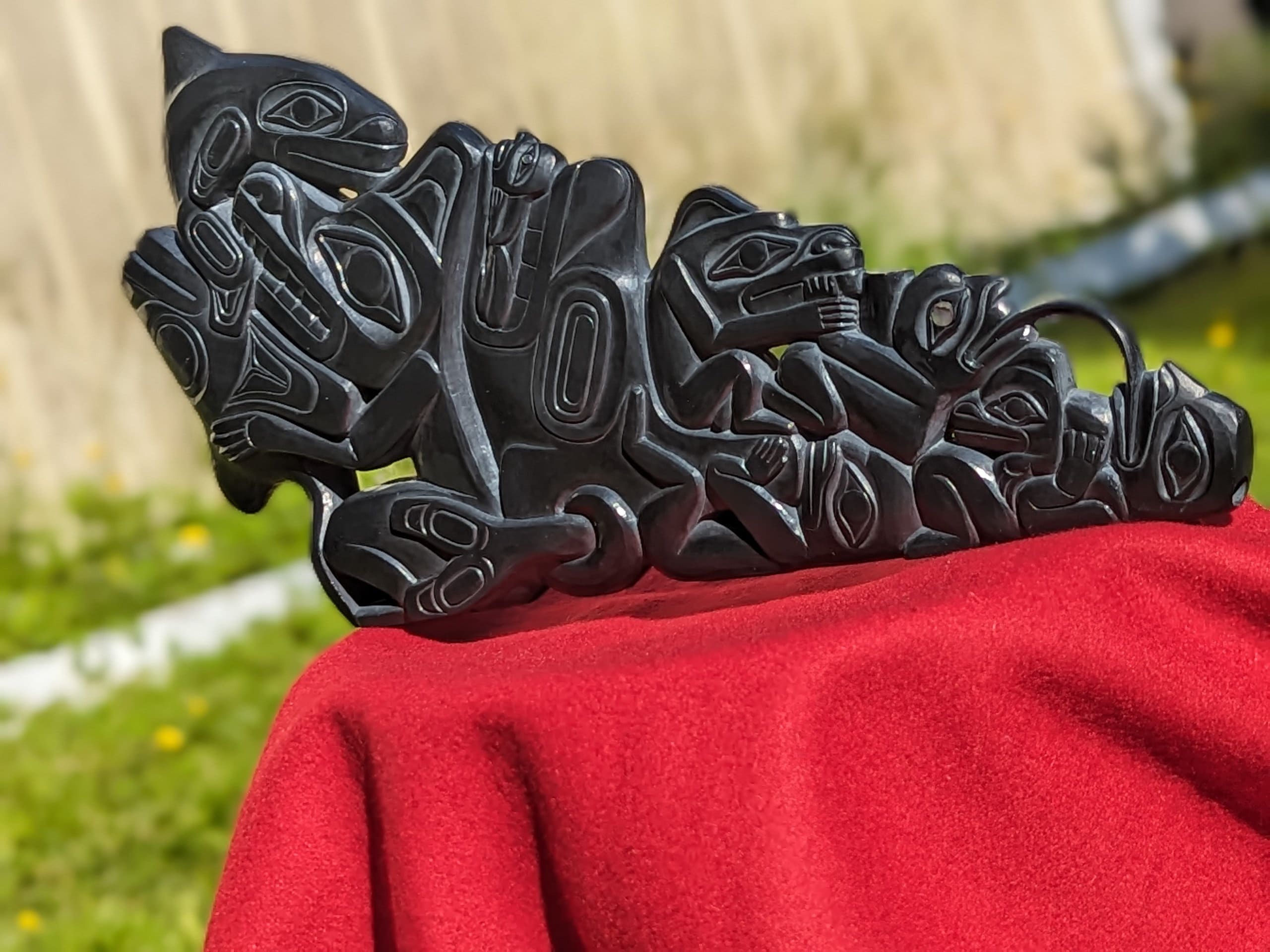 Haida Argillite Panel Pipe, Northwest Coast Formline Art for Collectors ...