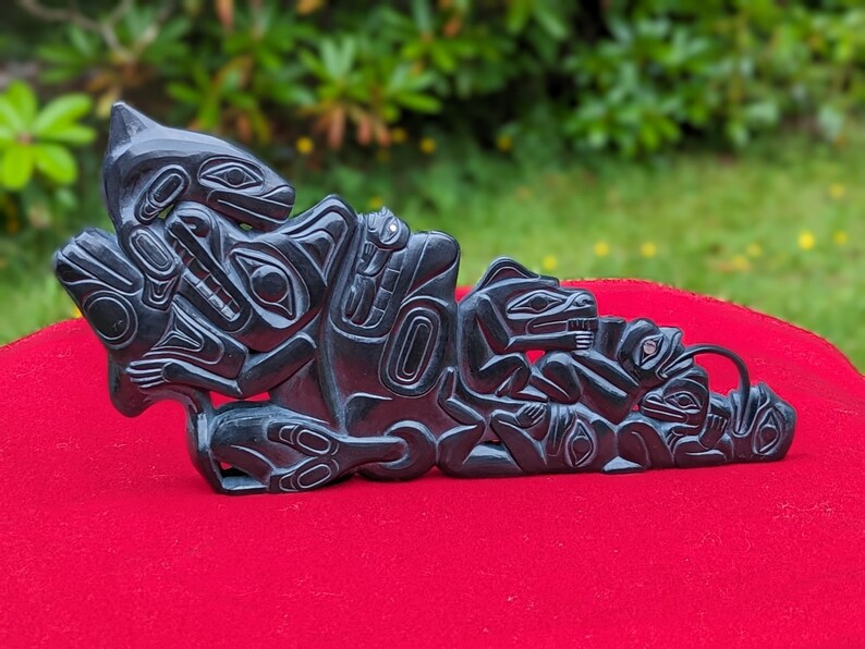 Haida Argillite Panel Pipe, Northwest Coast Formline Art for Collectors ...