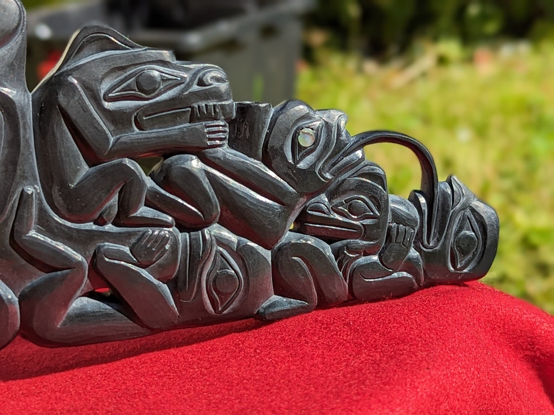 Haida Argillite Panel Pipe, Northwest Coast Formline Art for Collectors ...