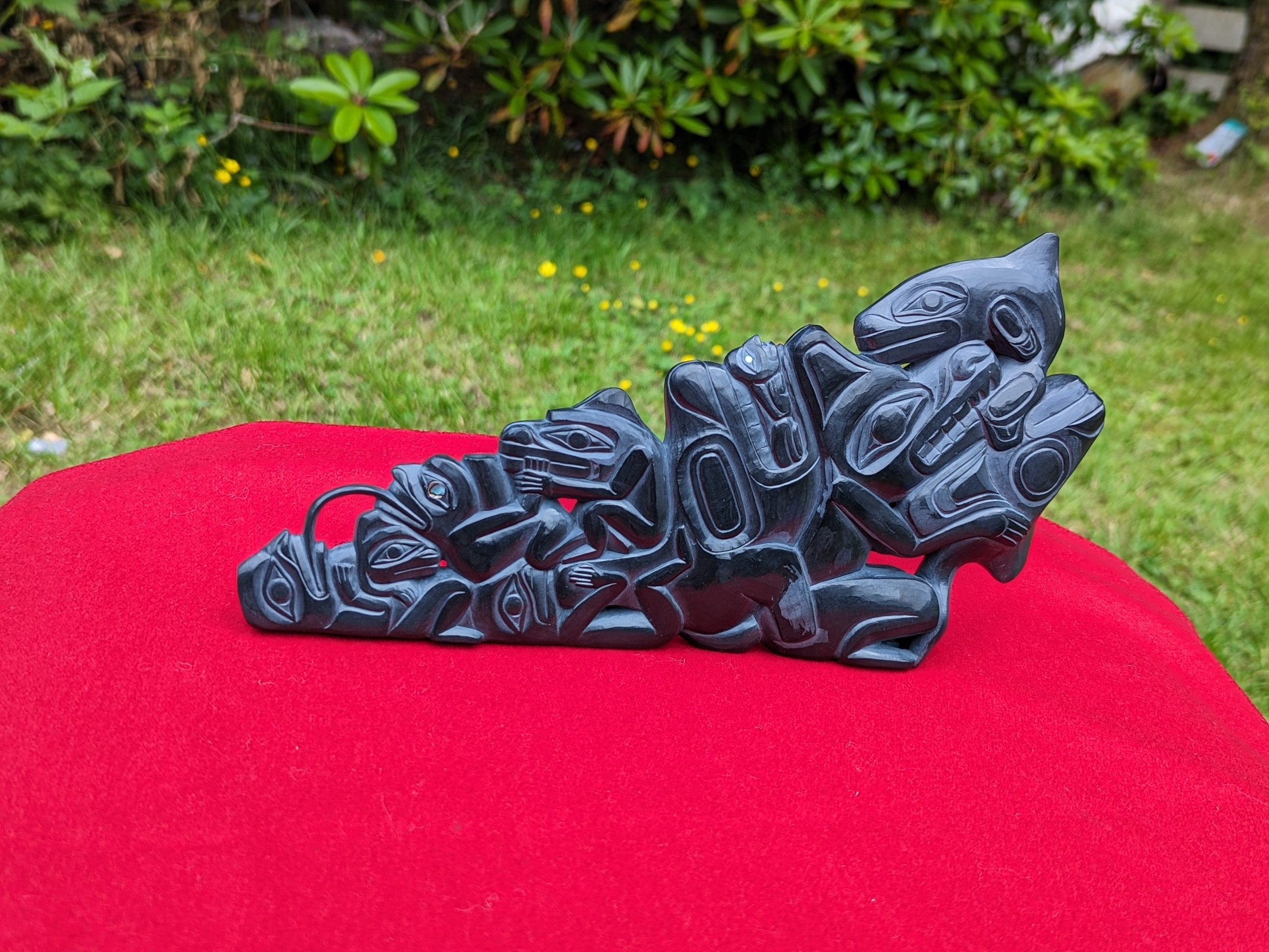 Haida Argillite Panel Pipe, Northwest Coast Formline Art for Collectors ...