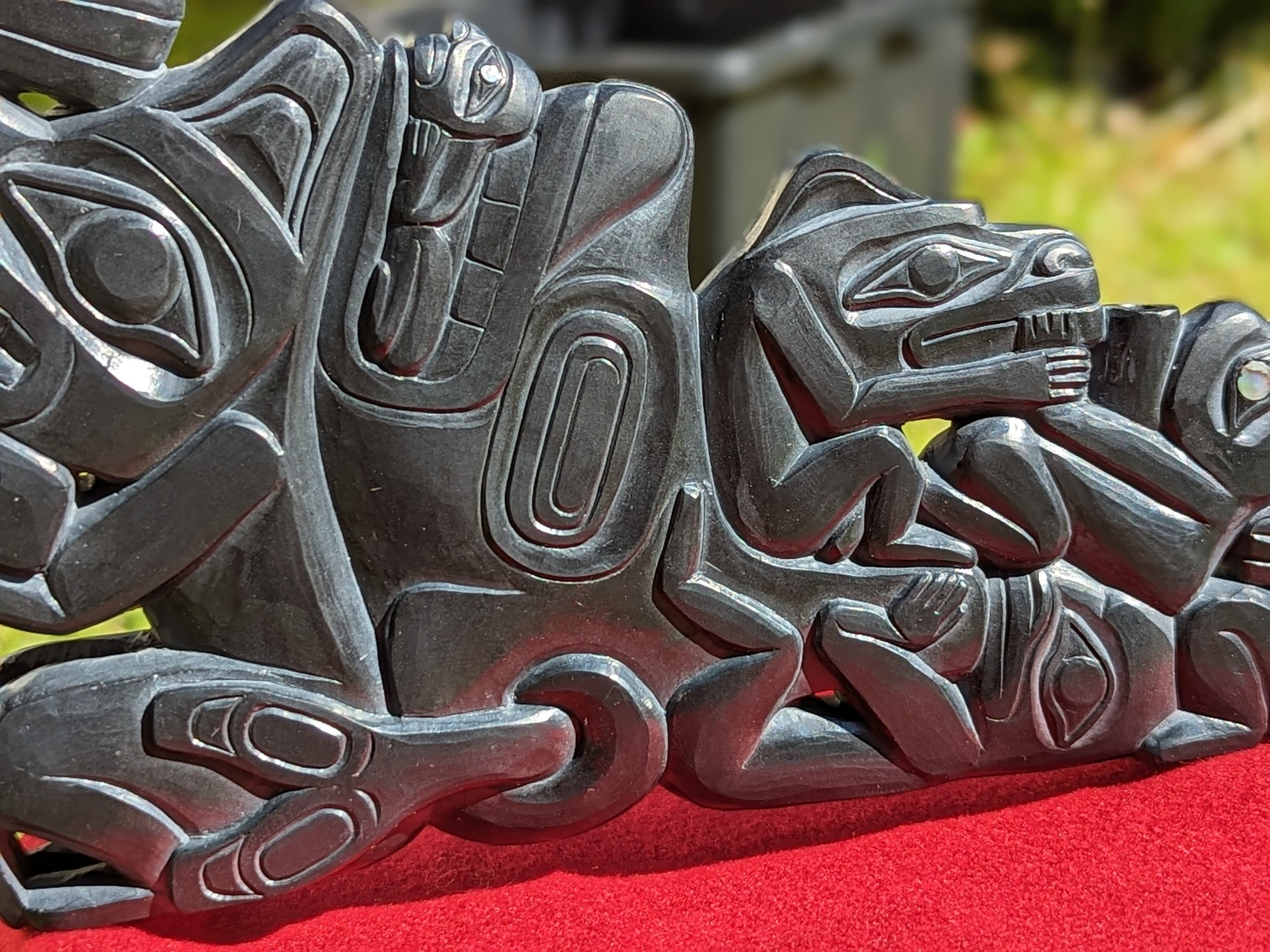Haida Argillite Panel Pipe, Northwest Coast Formline Art for Collectors ...