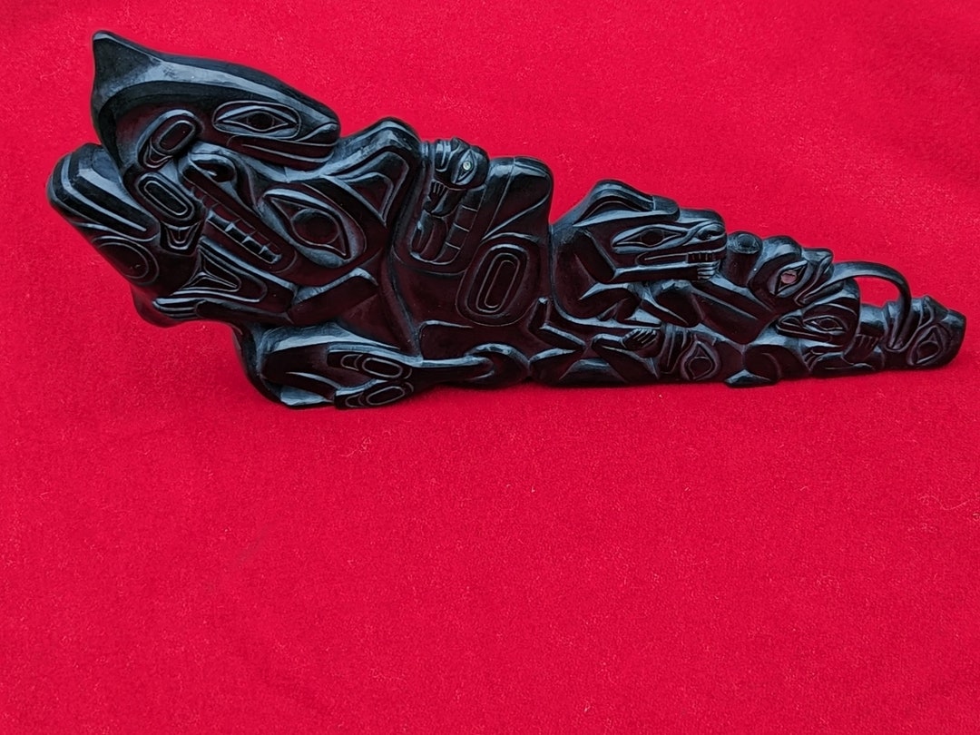 Haida Argillite Panel Pipe, Northwest Coast Formline Art for Collectors ...