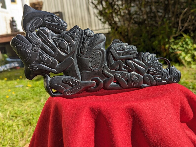 Haida Argillite Panel Pipe, Northwest Coast Formline Art for Collectors ...