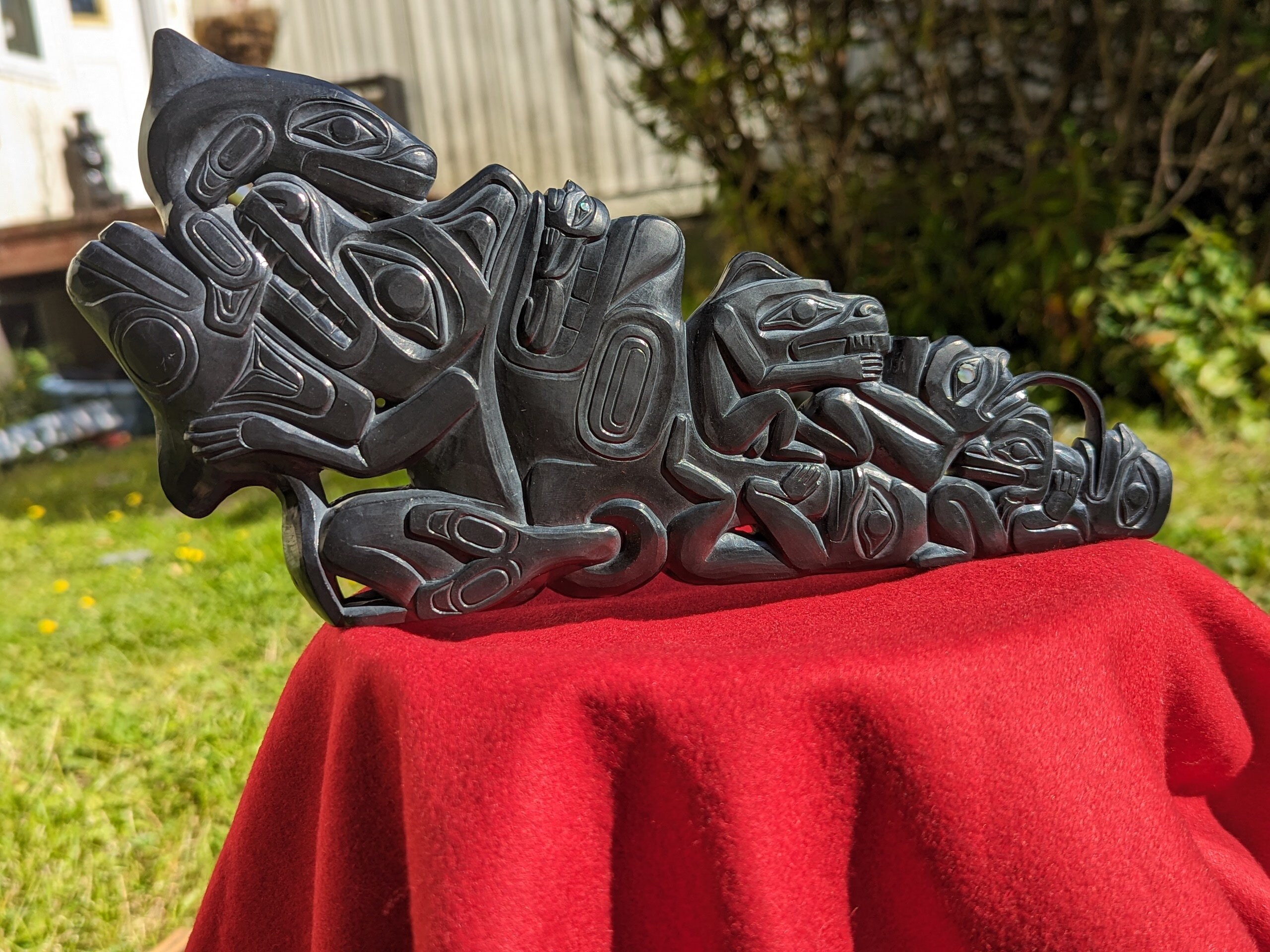 Haida Argillite Panel Pipe, Northwest Coast Formline Art for Collectors ...