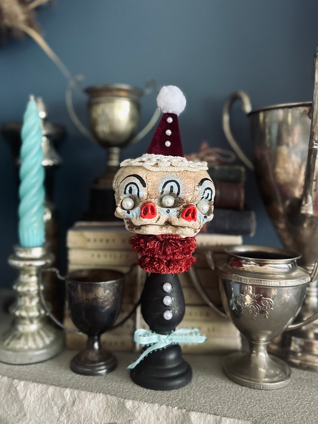 Faux Two-headed Clown Fetal Skull Decor, Gothic Decor, Hand Sculpted ...