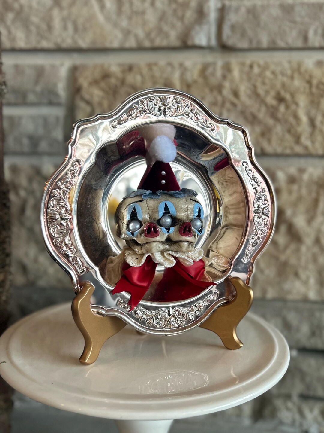 Faux Two-headed Clown Fetal Skull Wall Art, Gothic Decor, Hand Sculpted ...