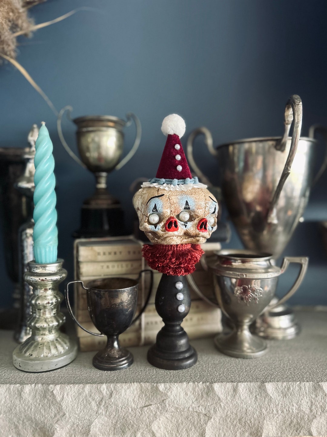 Faux Two-headed Clown Fetal Skull Decor, Gothic Decor, Hand Sculpted ...