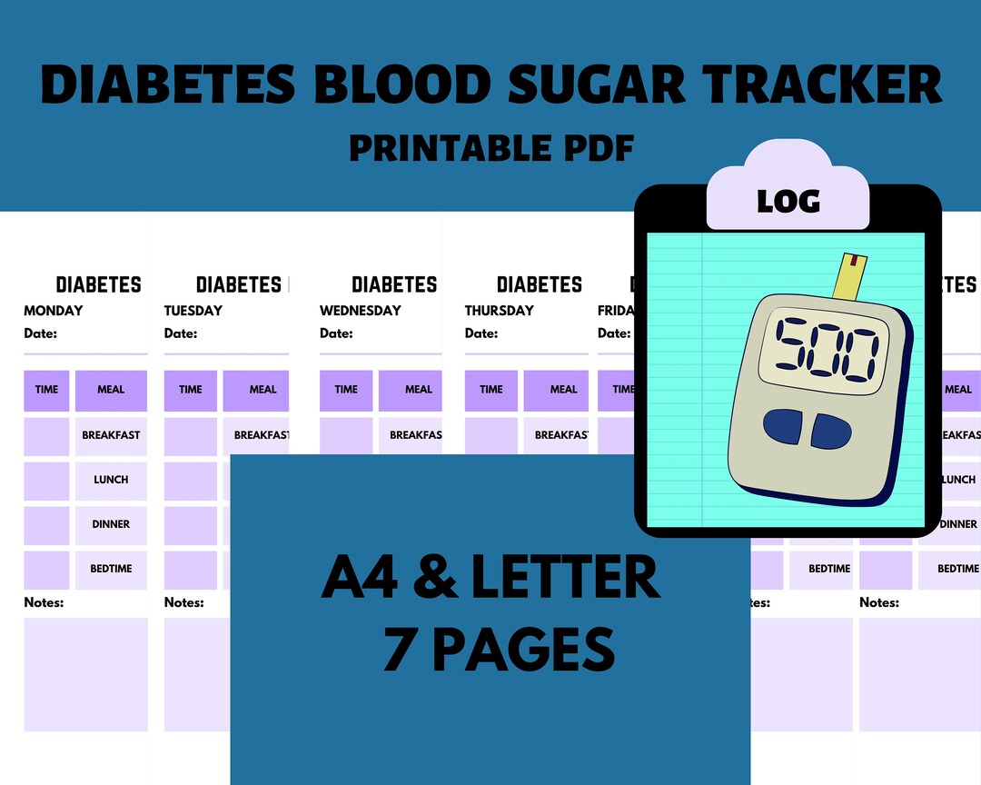 Printable Log Book Diabetes A4 & US Letter Sizes - Etsy