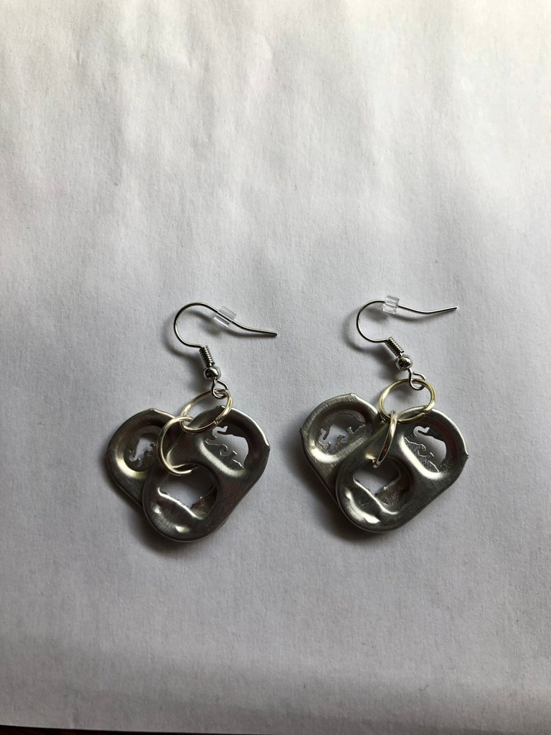 Silver Heart Pop Tab Earrings - Etsy