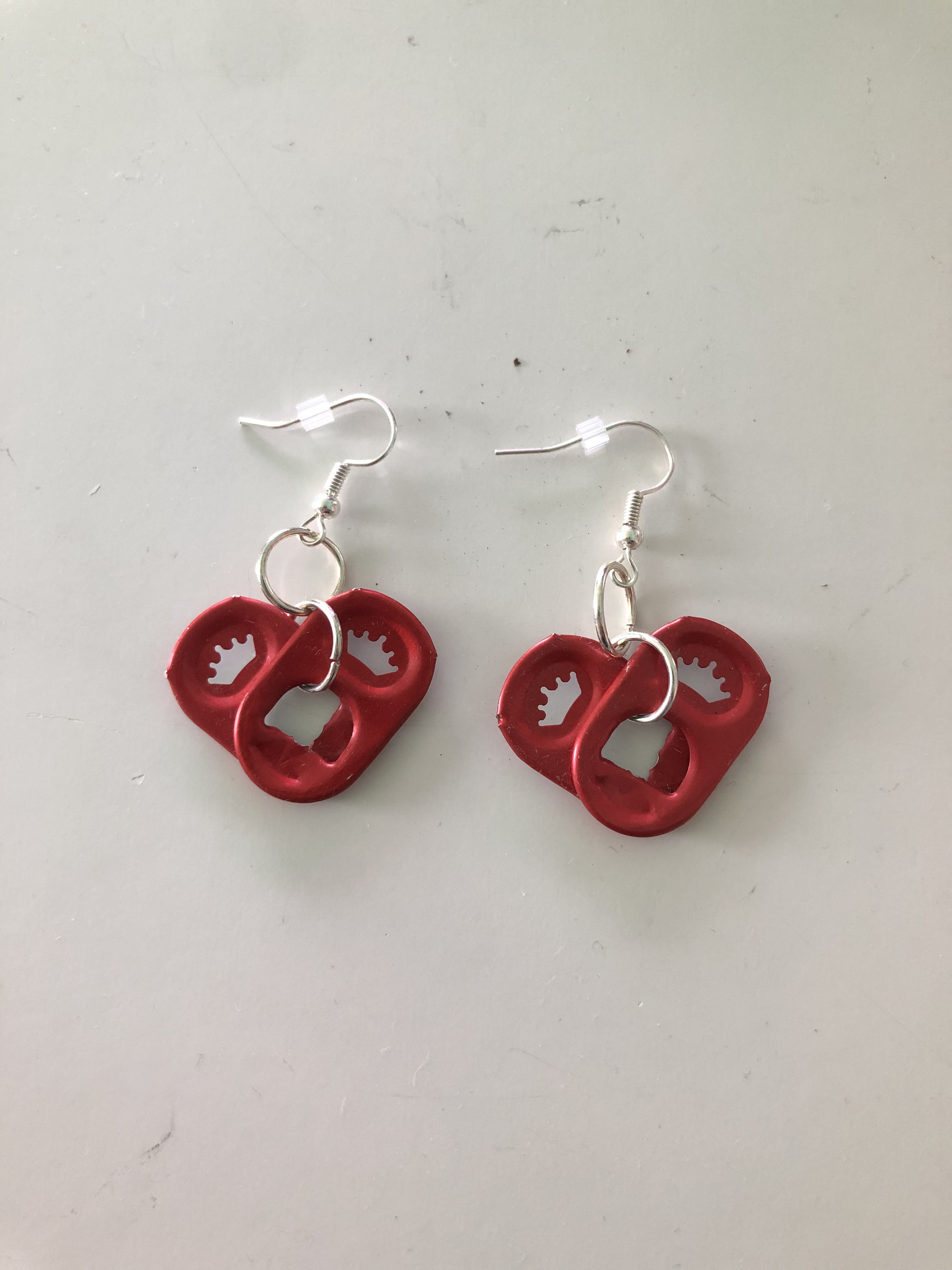 Red Heart Pop Tab Earrings - Etsy