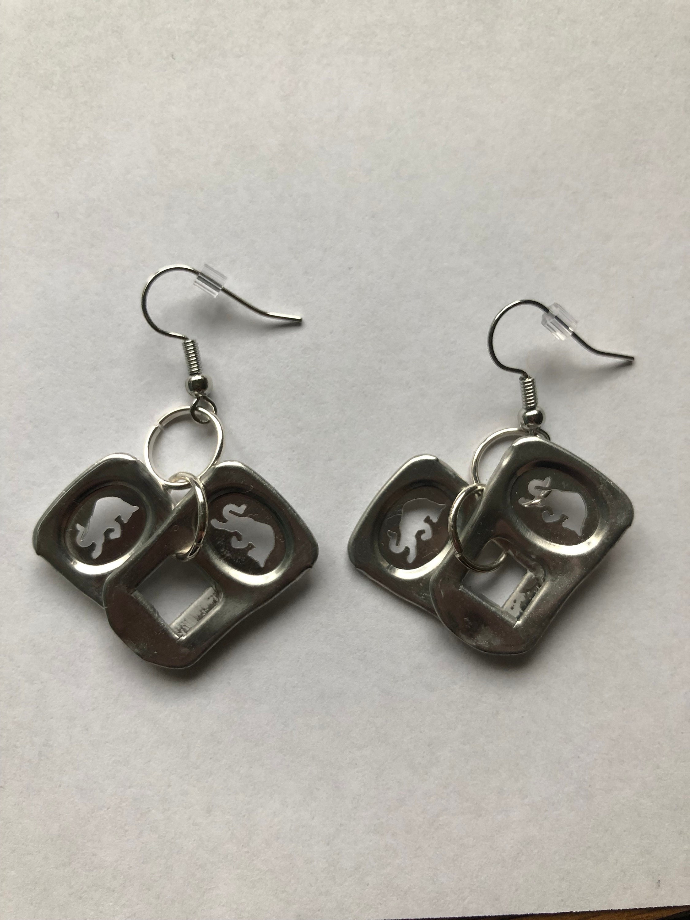 Silver Heart Pop Tab Earrings - Etsy
