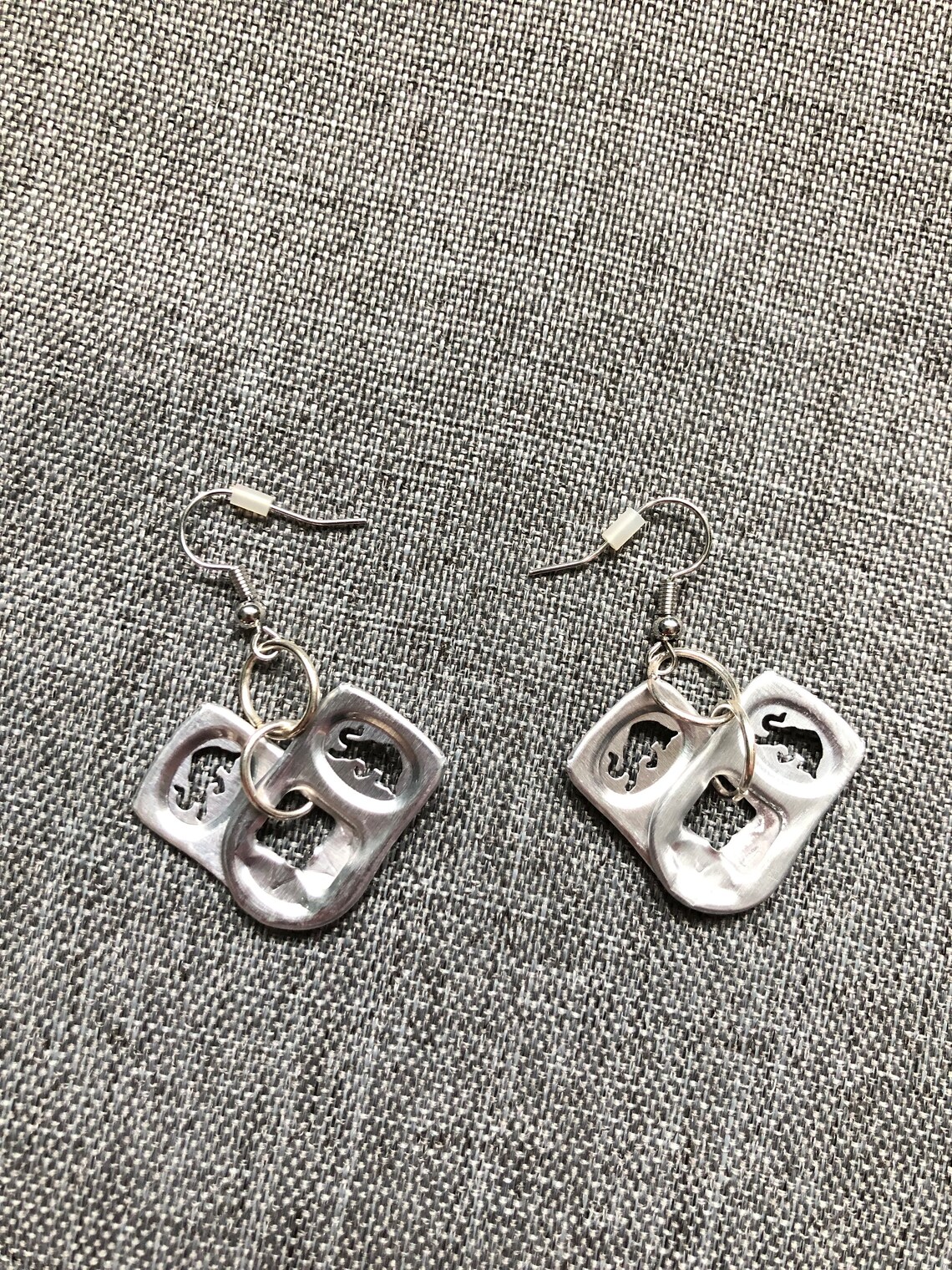 Silver Heart Pop Tab Earrings - Etsy