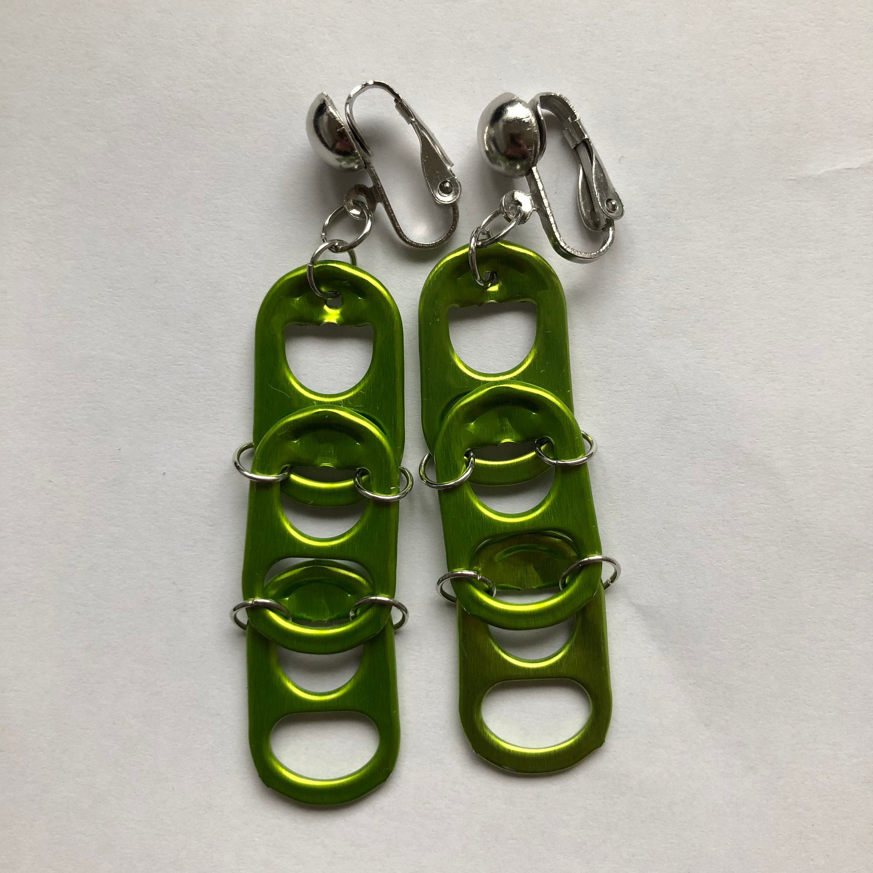 3-tier Green Pop Tab Earrings - Etsy
