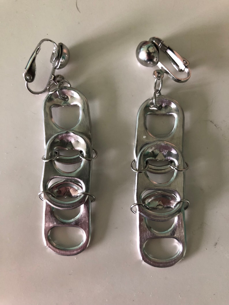 3-tier Silver Pop Tab Earrings - Etsy
