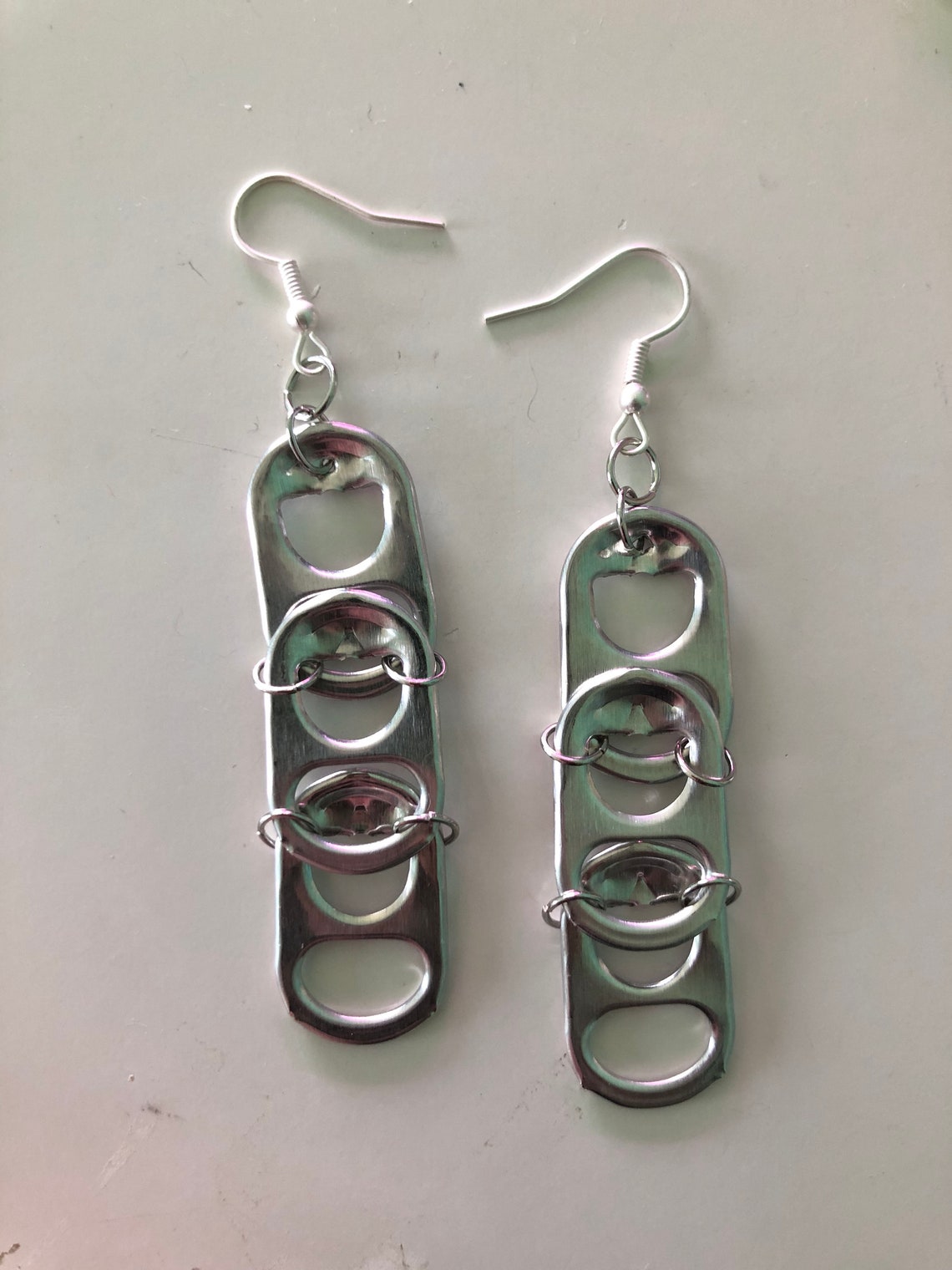 3-tier Silver Pop Tab Earrings - Etsy