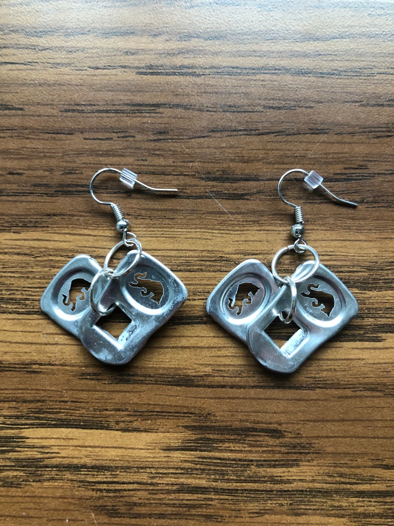 Silver Heart Pop Tab Earrings - Etsy