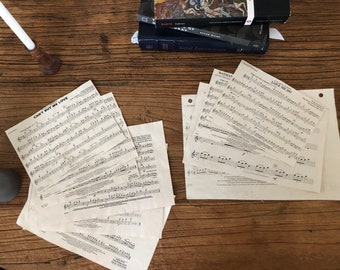 Full Page Coffee Stained Sheet Music Journaling Packs - Etsy