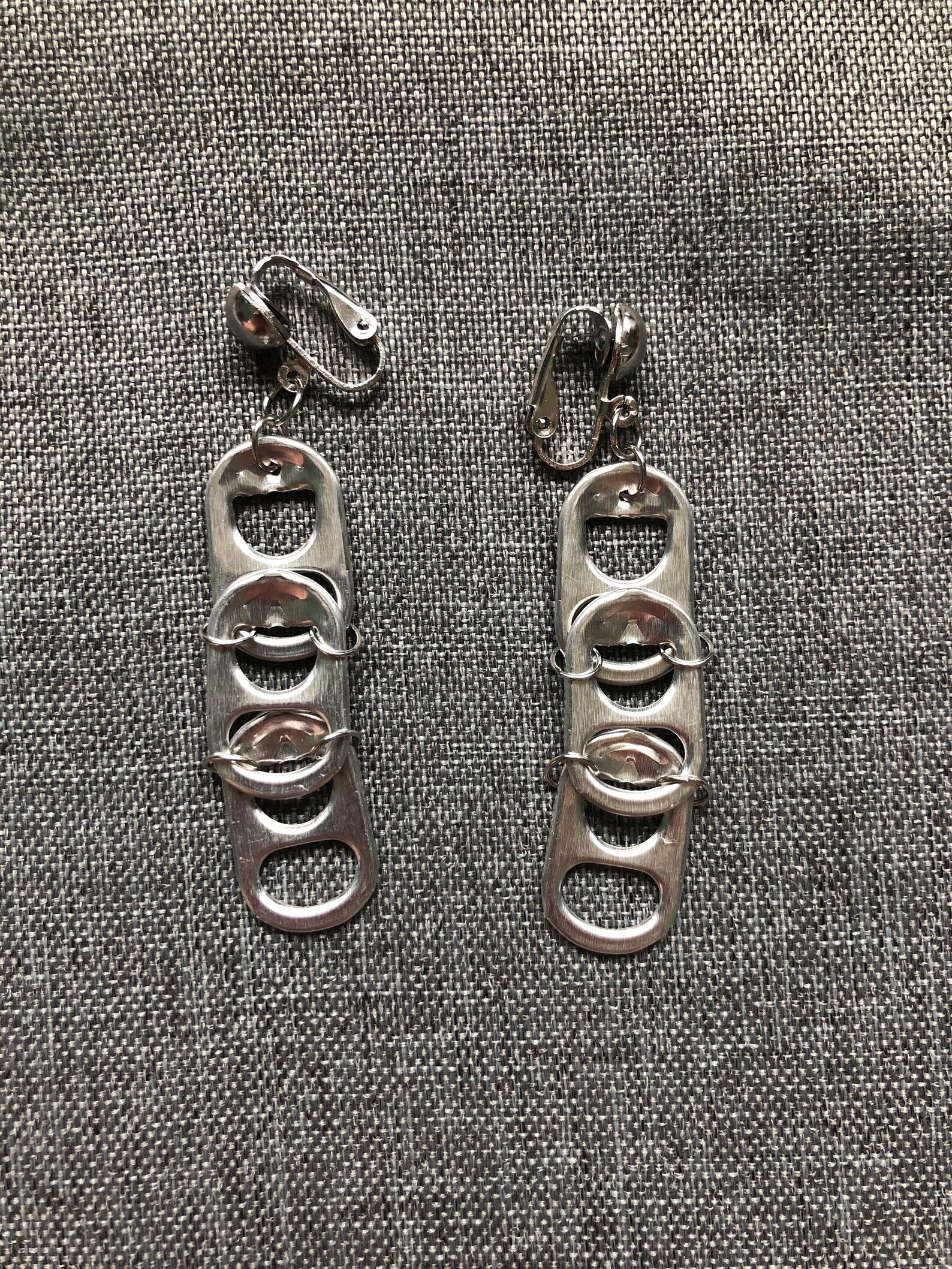 3-tier Silver Pop Tab Earrings - Etsy
