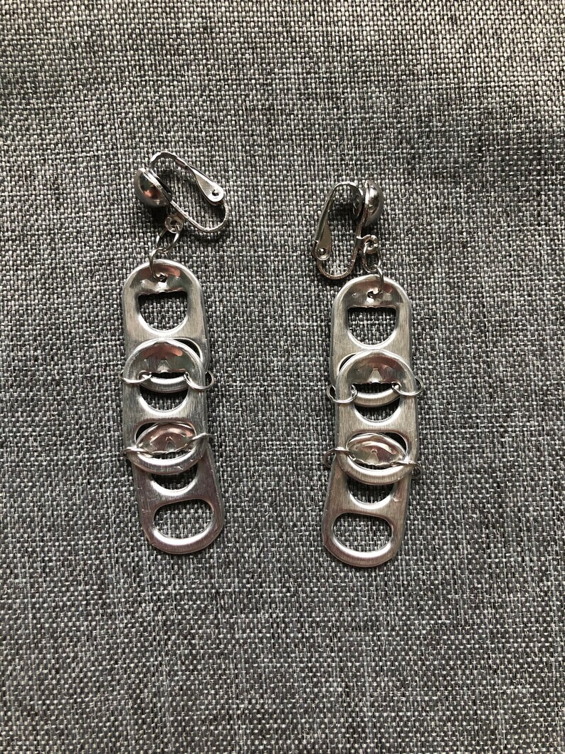 3-tier Silver Pop Tab Earrings - Etsy