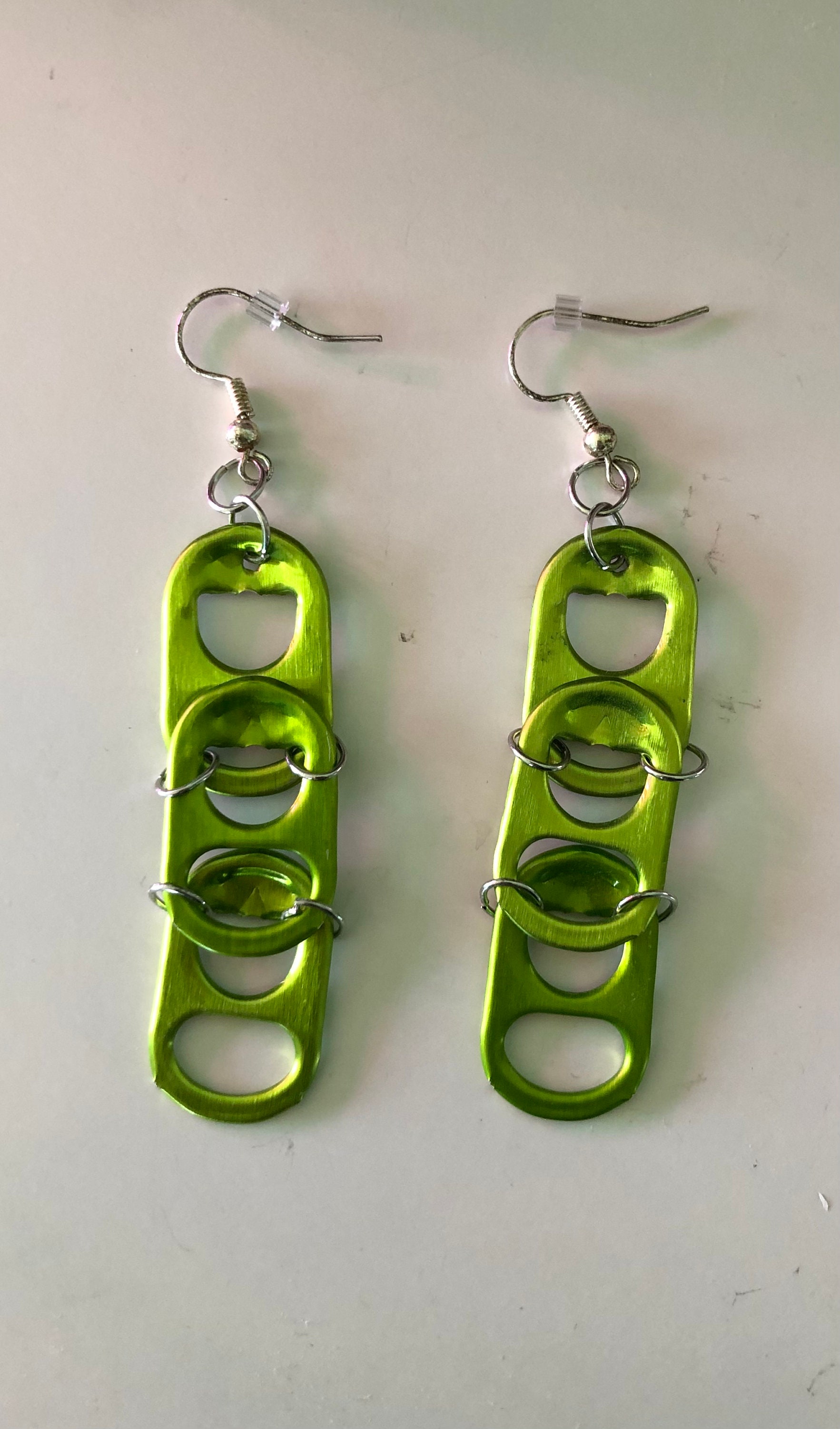 3-tier Green Pop Tab Earrings - Etsy