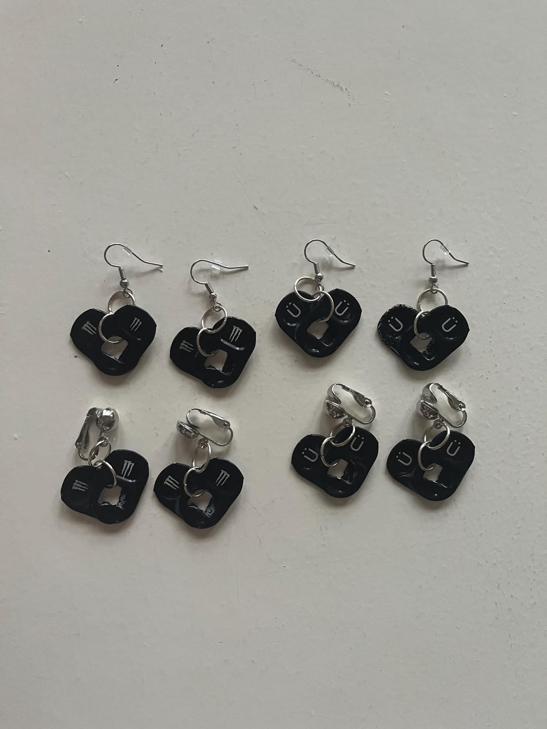 Black Heart Pop Tab Earrings - Etsy