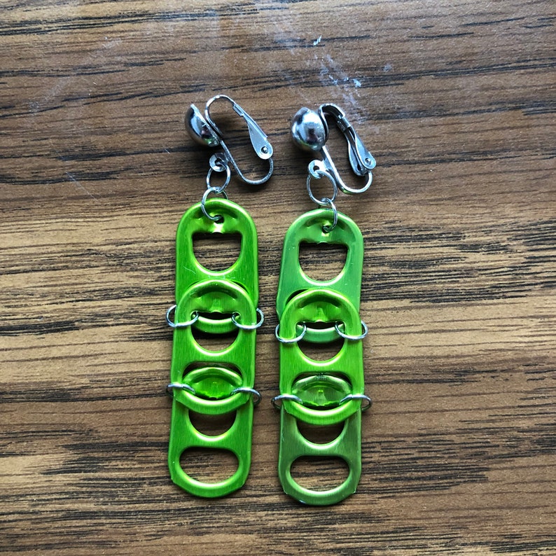 3-tier Green Pop Tab Earrings - Etsy
